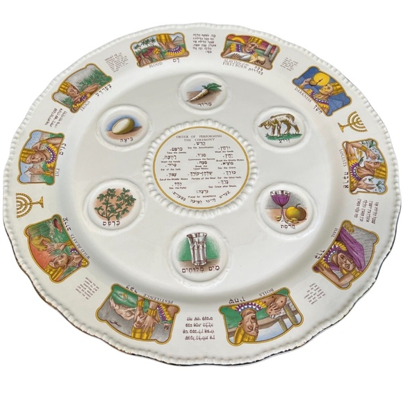 Holiday | Vintage Passover Sedar Porcelain Plate Judaica Made In Israel ...